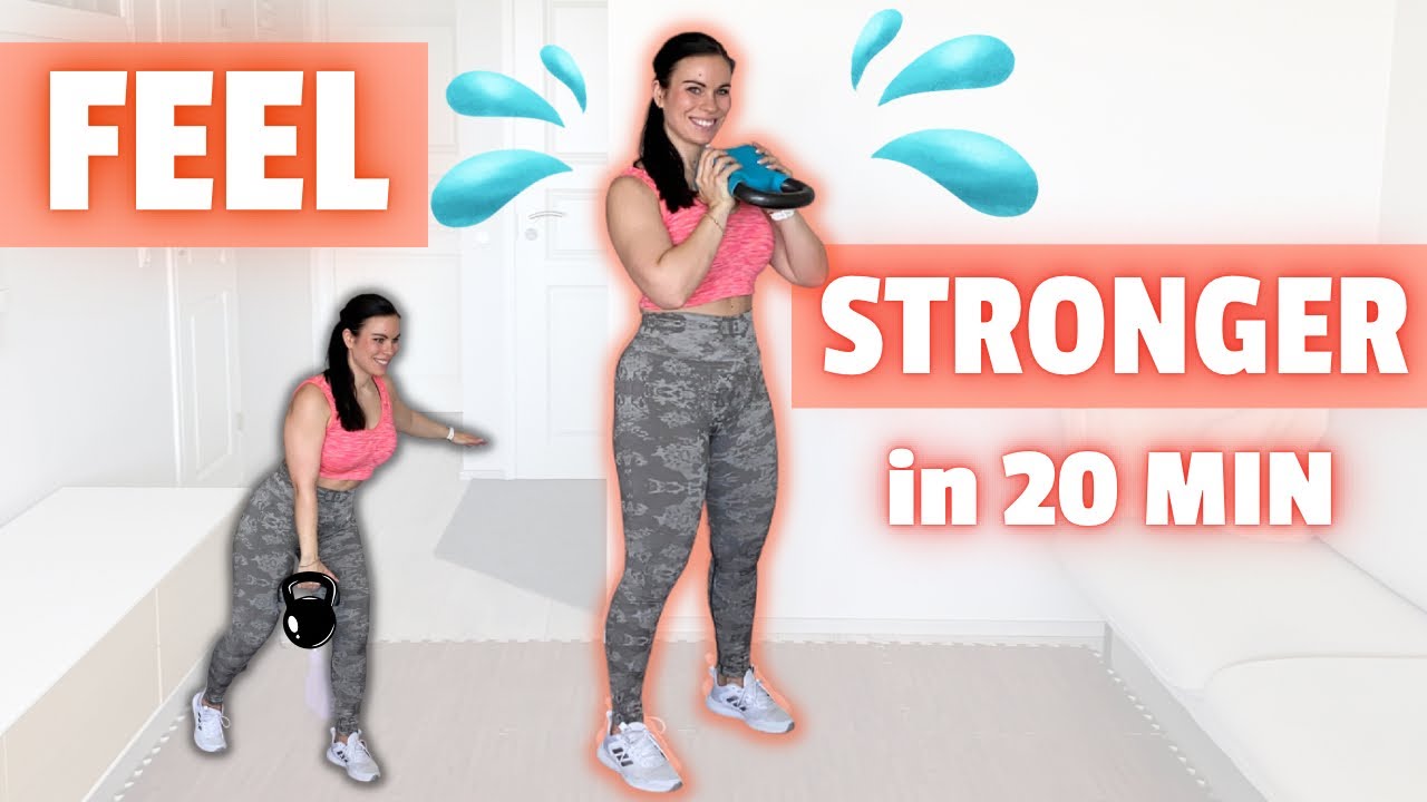20 MIN ALL STANDING KETTLEBELL WORKOUT / FULL BODY (with warmup and ...