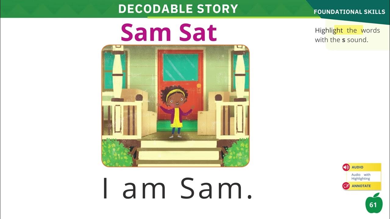 Sam Sat DECODABLE STORY /U1 L2 /myView Literacy Grade K - YouTube