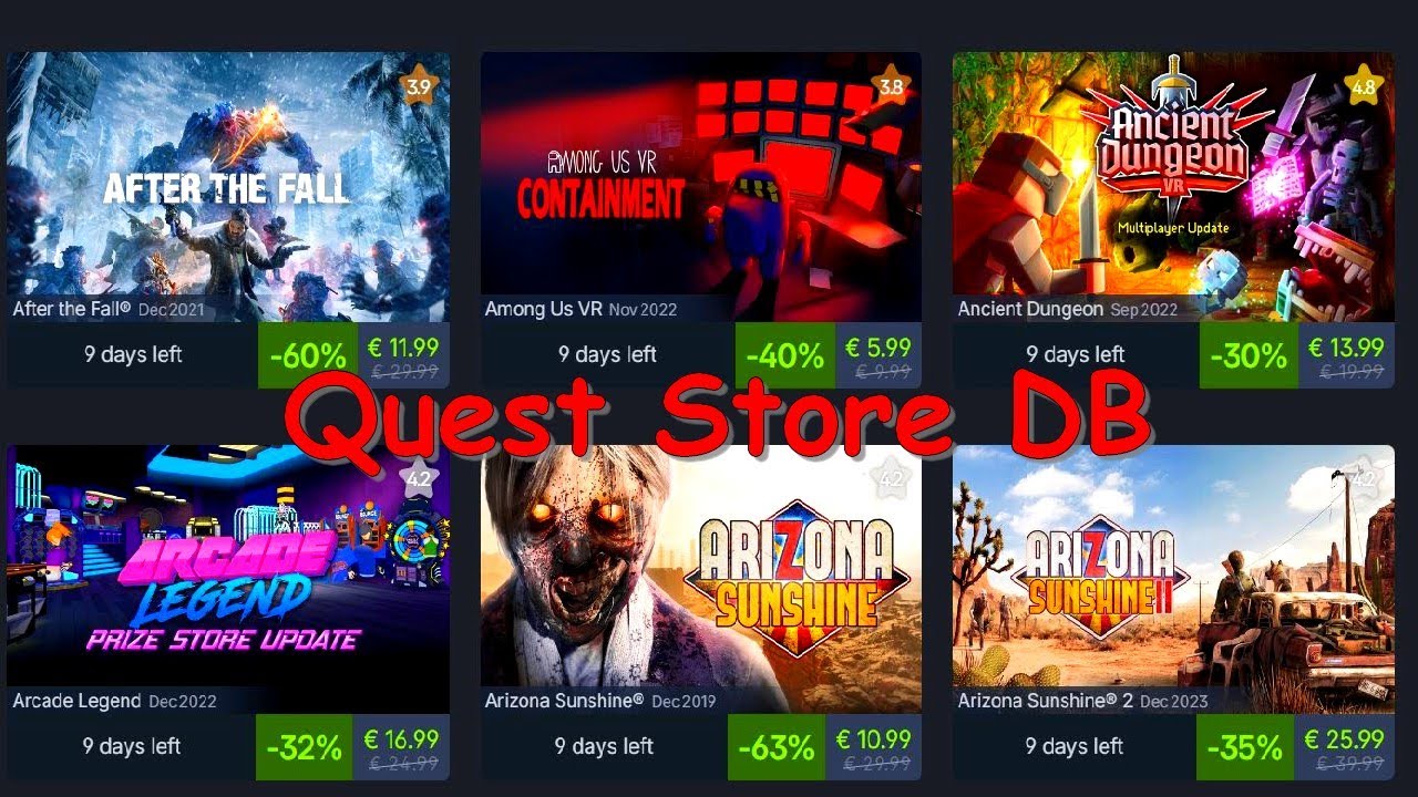Quest Store DB : Toutes les sorties et promos sur Meta Quest - YouTube