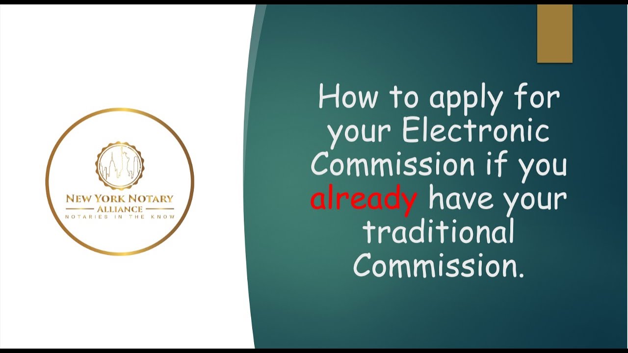 How to apply for electronic notary commission - YouTube
