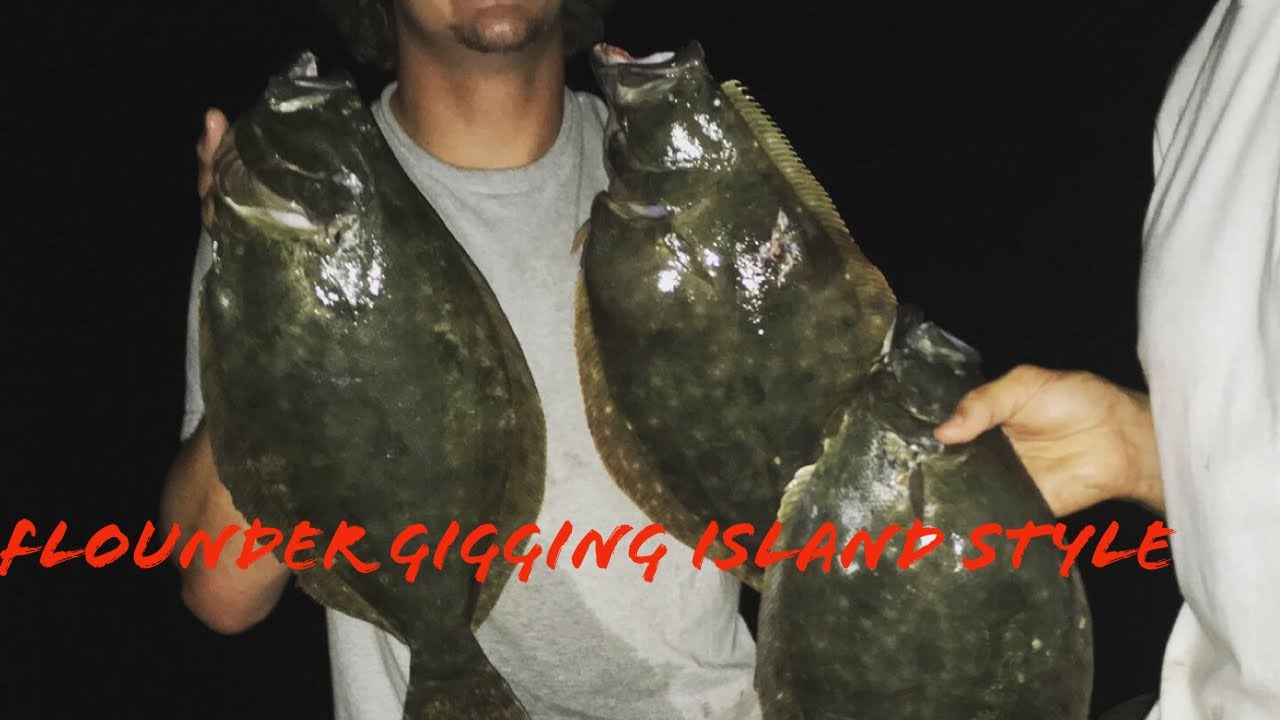 Small BOAT Flounder Spearing!!! On The Island - YouTube
