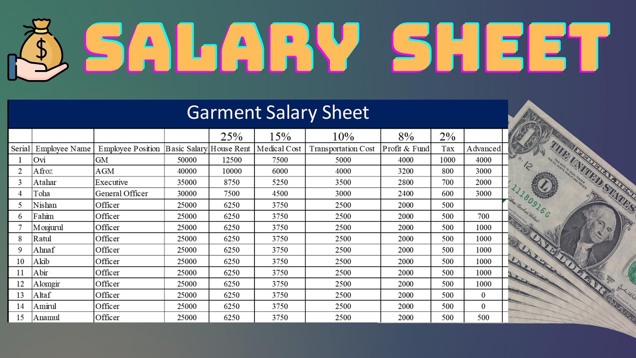 Excel Salary Sheet for All Professionals | Fix Your Gap - YouTube