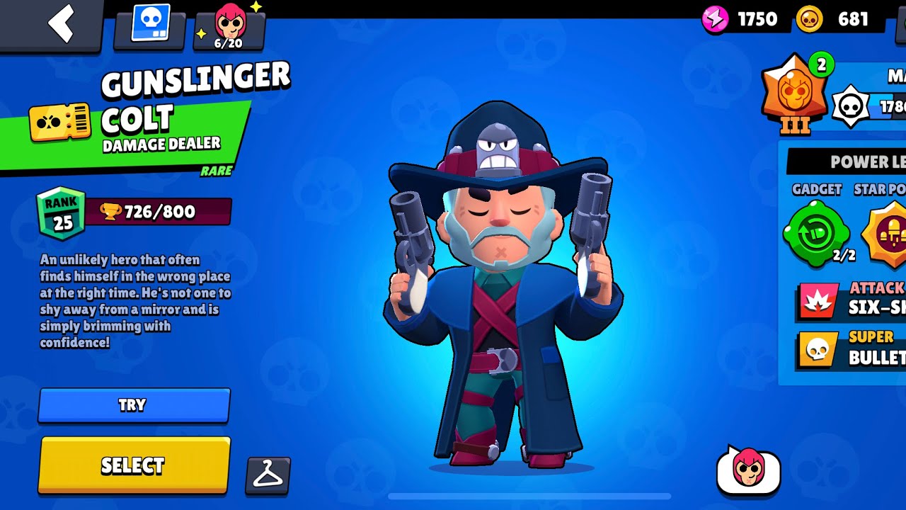 Colt 725 🏆 | mission all brawlers to push to 725 | #brawlstars # ...