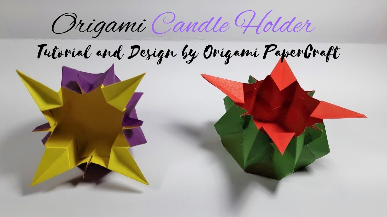 Origami Flower Vase / Origami Candle Holder - YouTube