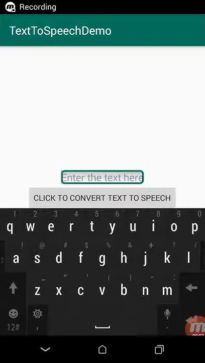 Android Text To Speech Demo - YouTube