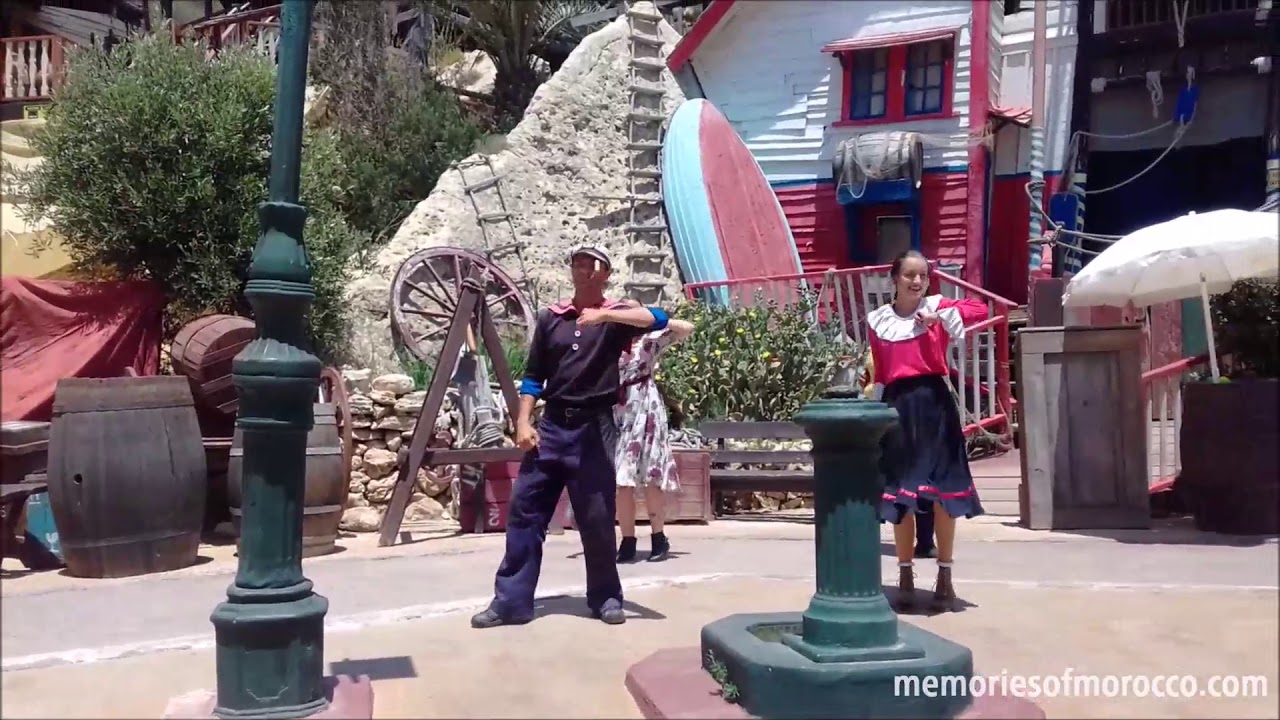Popeye, Olive & Bluto dance show at Popeye Village, Malta - YouTube