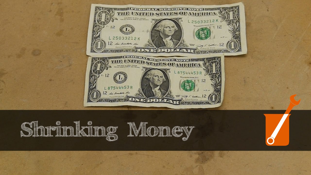 Shrinking paper money with ammonia - YouTube