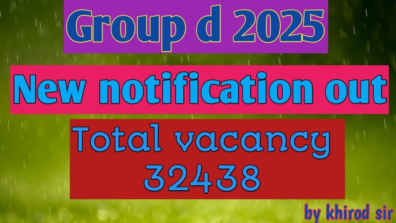 Rly Group d 2025//notification out//#ATC_Classes - YouTube