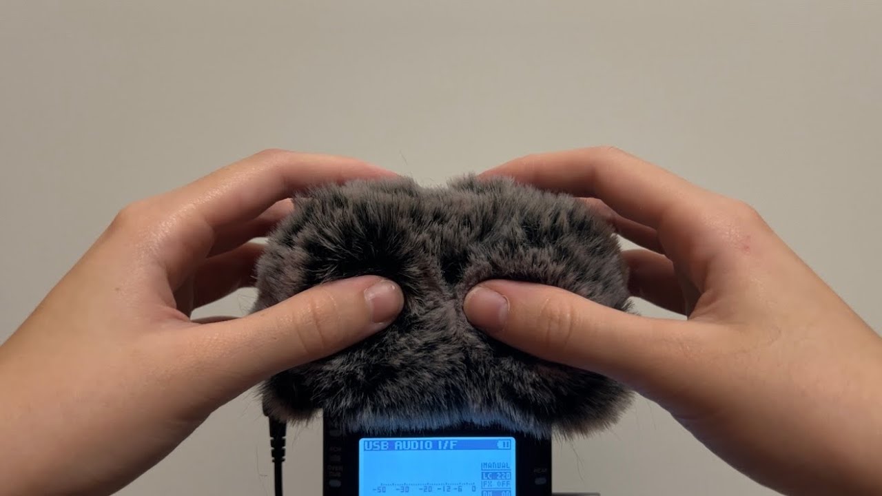 ASMR 30 Minutes of Gentle and Slow Fluffy Tascam Mic Cover Scratching ...