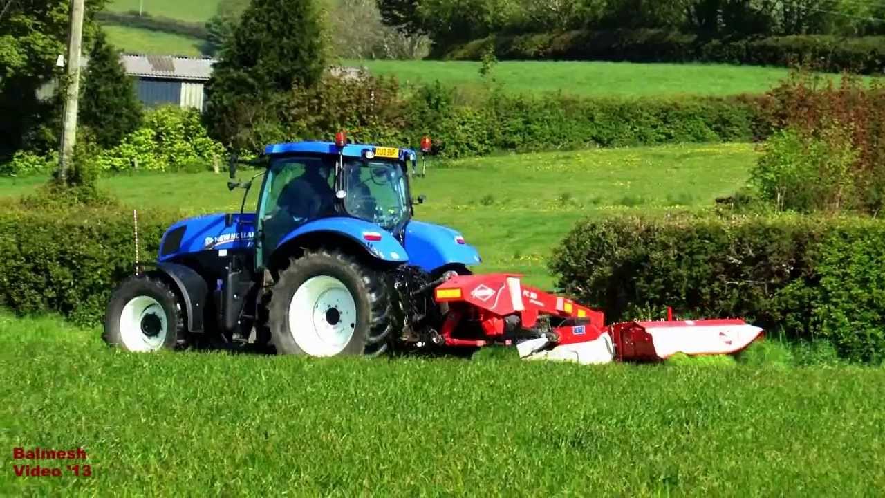 Silage '13 - Mowing for Silage. NEW New Holland T7.170 ! - YouTube