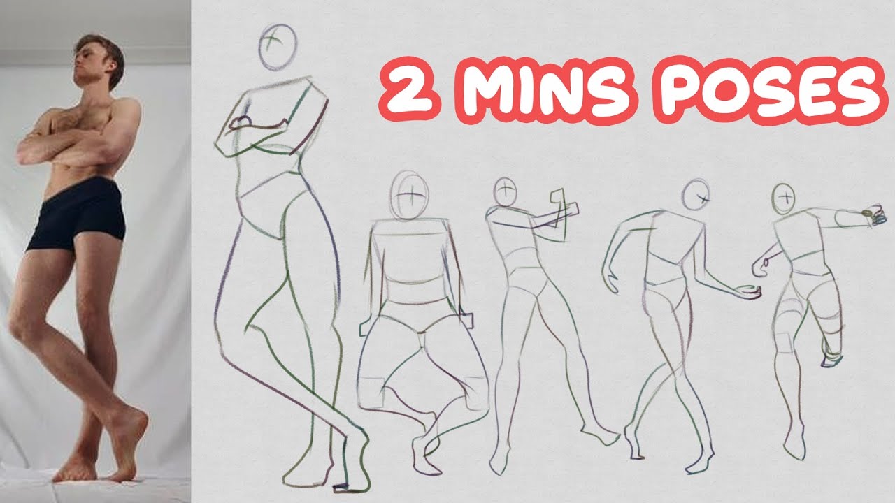 Draw with me 10 practice drawing gestures and poses - YouTube