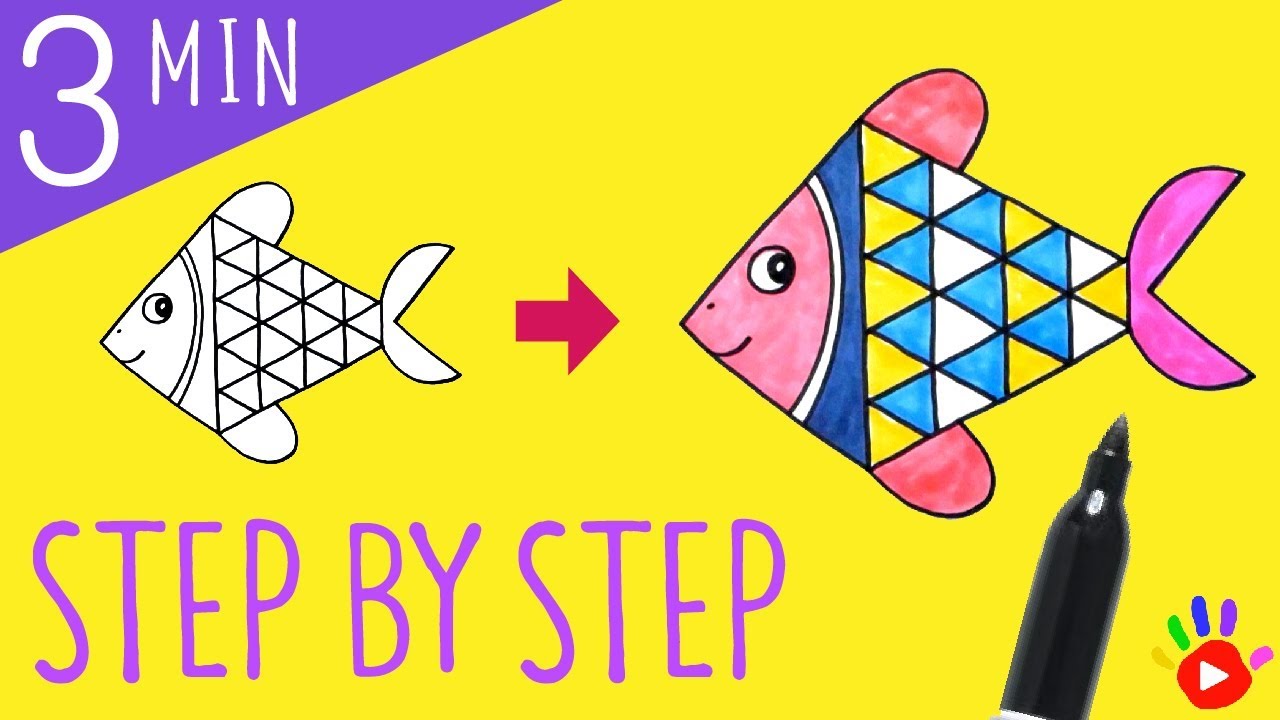 How to Draw a Coral Fish | Drawing Colorful Fish | Easy Slow Fun ...