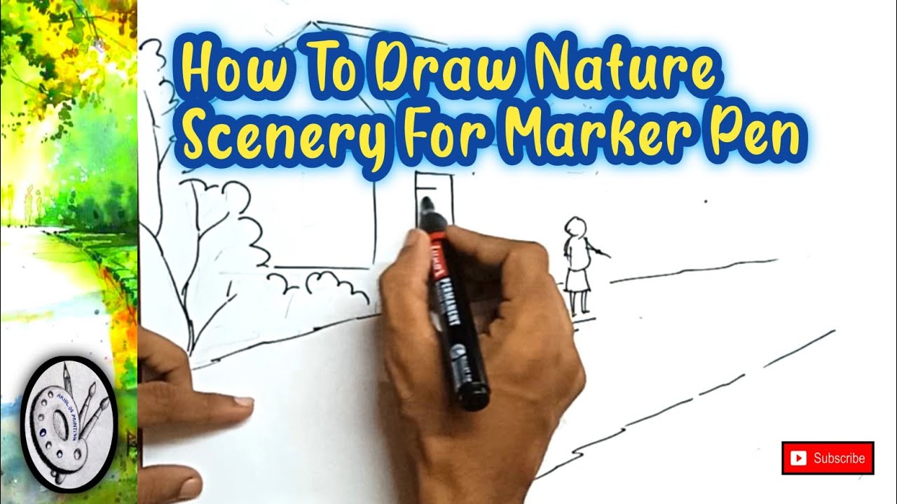 The Scenery Of The Village. It Is Drawn With Marker Pen..... - YouTube