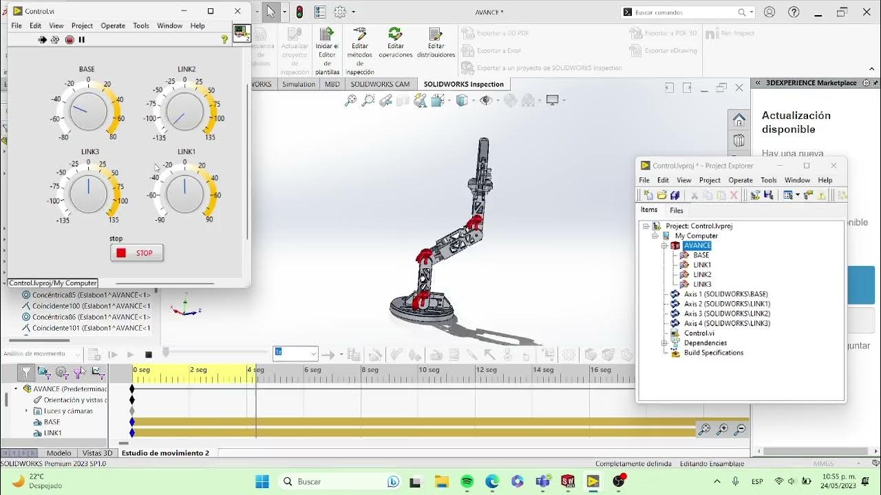 SIMULACIÓN MOVIMIENTO DE BRAZO ROBÓTICO - YouTube
