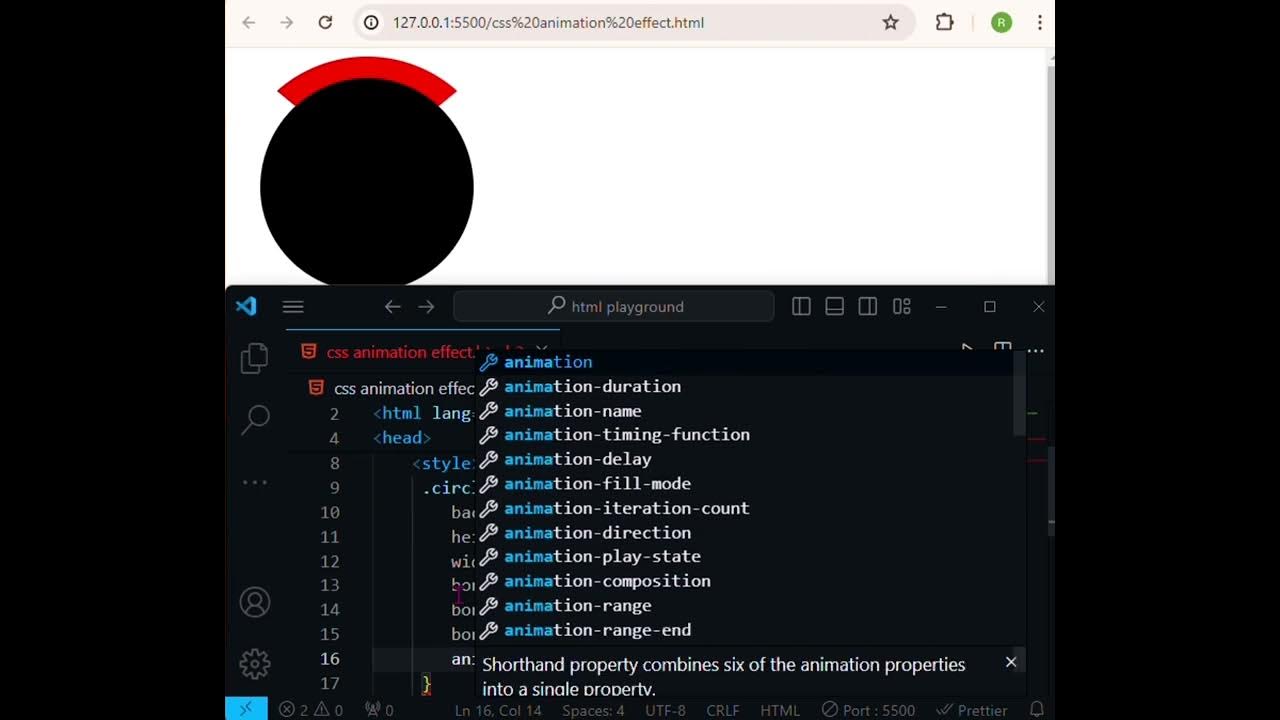 css animation effect ||html ||css #shorts #short #shortvideo - YouTube