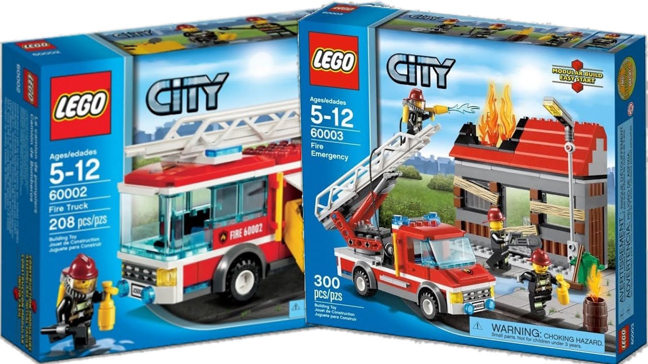 Lego City 60002 Fire Truck - Lego Speed Build AND Lego City 60003 Fire ...