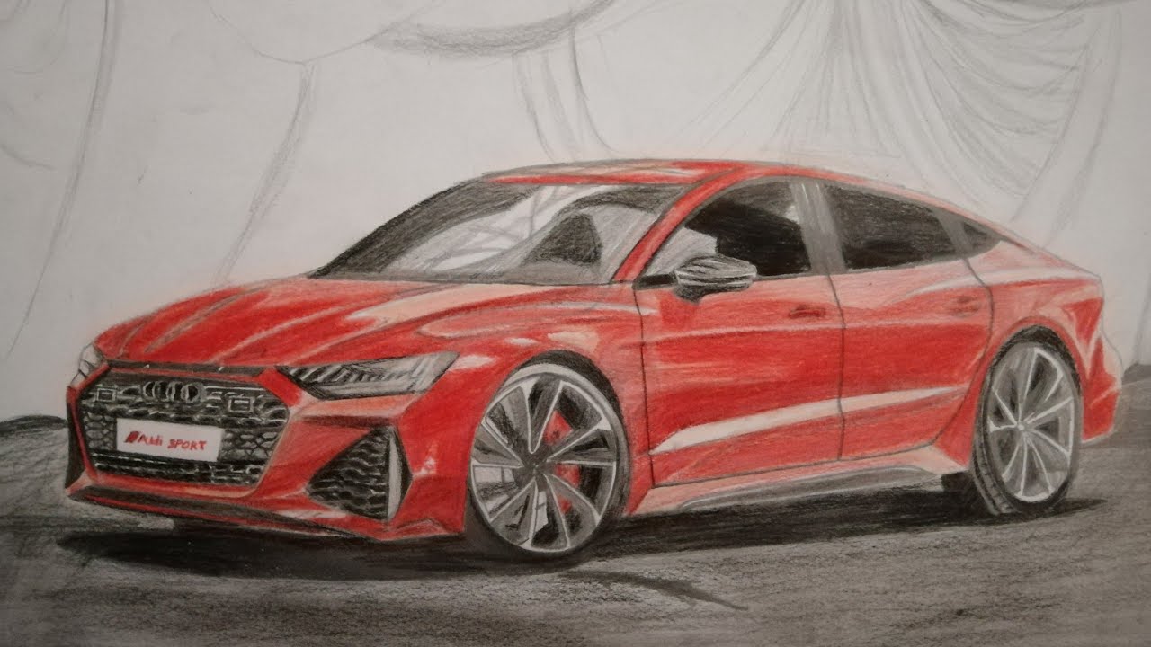 Audi RS7 sportback drawing - YouTube