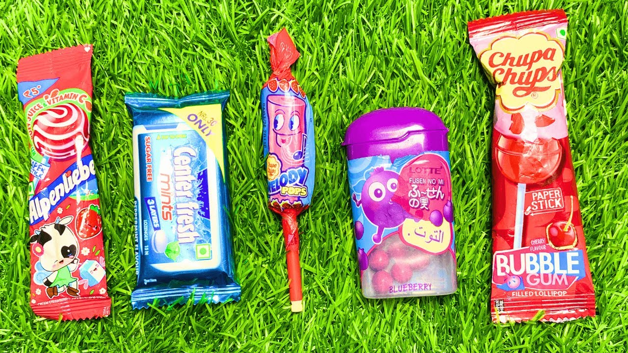 ASMR Most Popular Candys / some lots of colorful rainbow lollipop candy ...