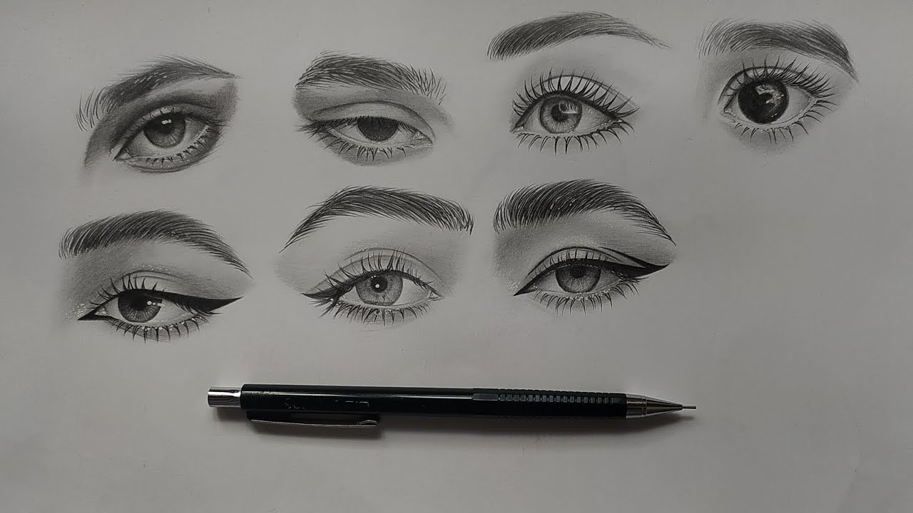 Eye Drawing Practice for Beginners|Day 7| SketchwithSneha| #eyesketch # ...