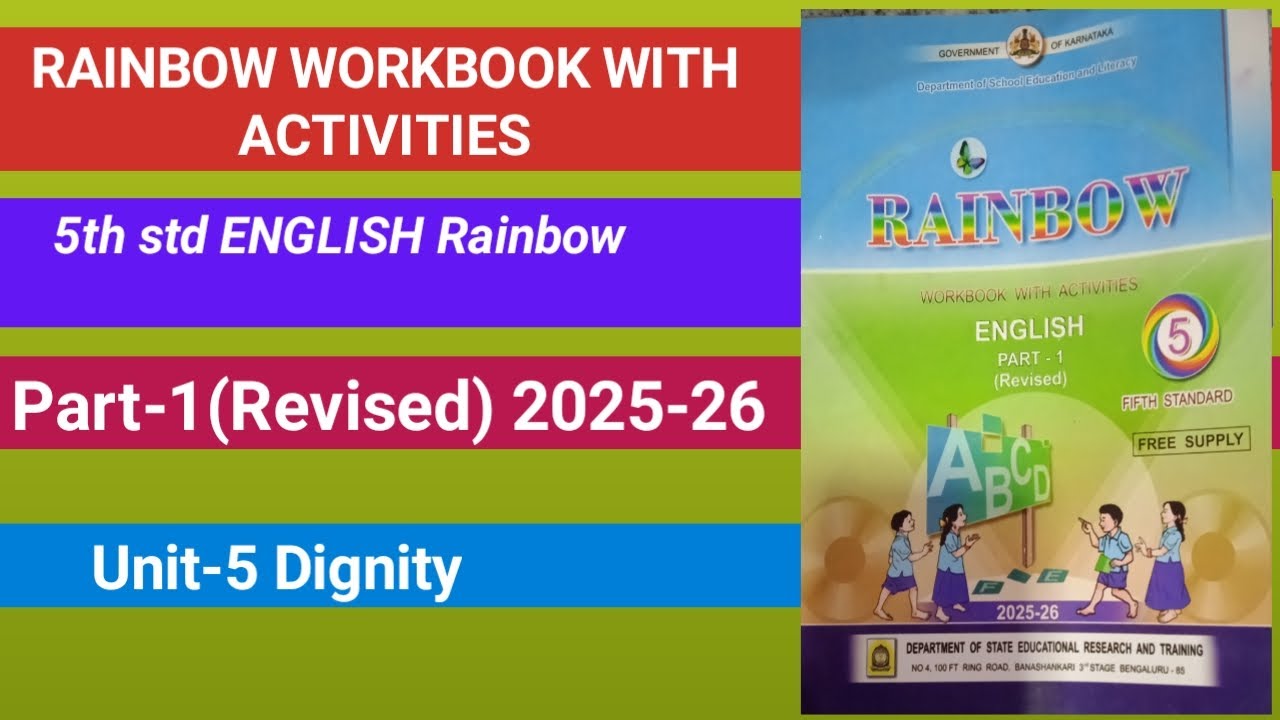 5th std English Rainbow workbook with activities, part-1(revised)2025 ...