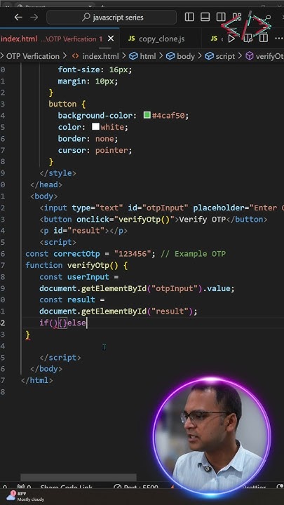 🔐 Verify OTP in JavaScript! 💻 | Interview Question #codewithkg #coding - YouTube