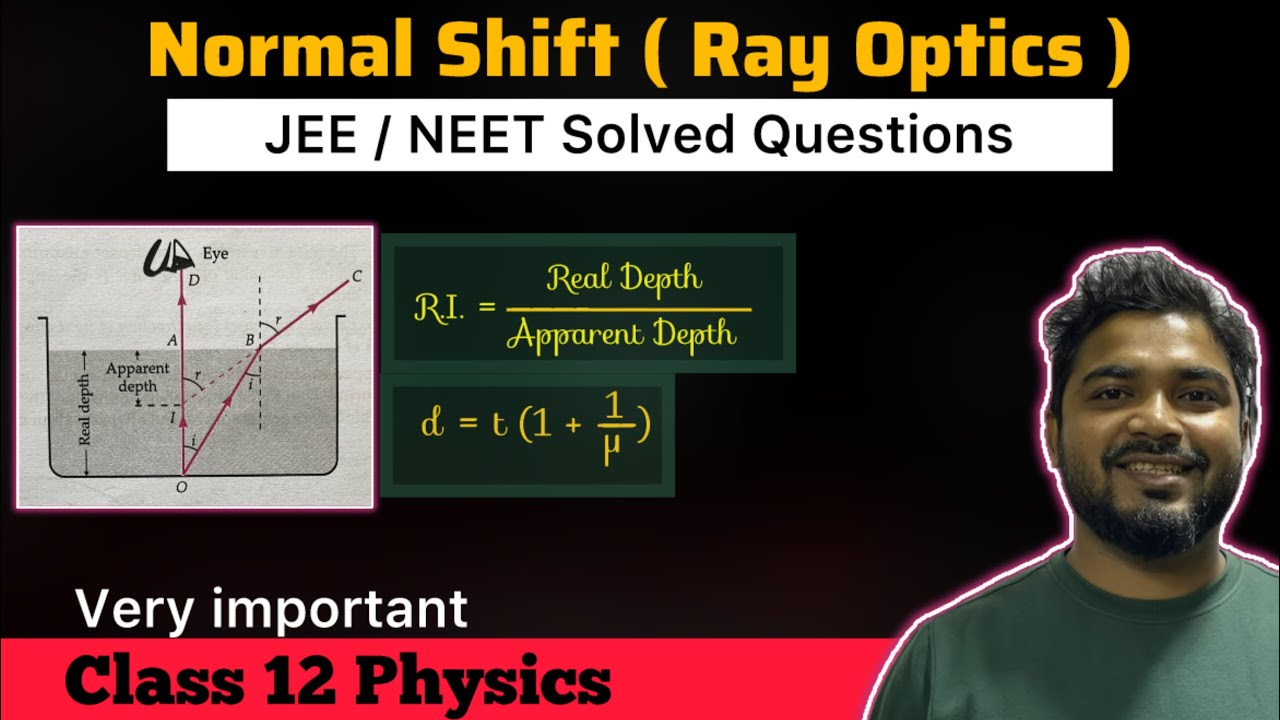 Lec 13 : JEE / NEET Solved Questions || Normal Shift || Ray Optics ...