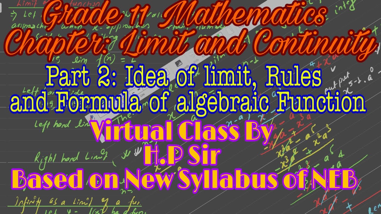 Grade 11 Limit and Continuity Part 2 As per New NEB Syllabus By H.P sir ...