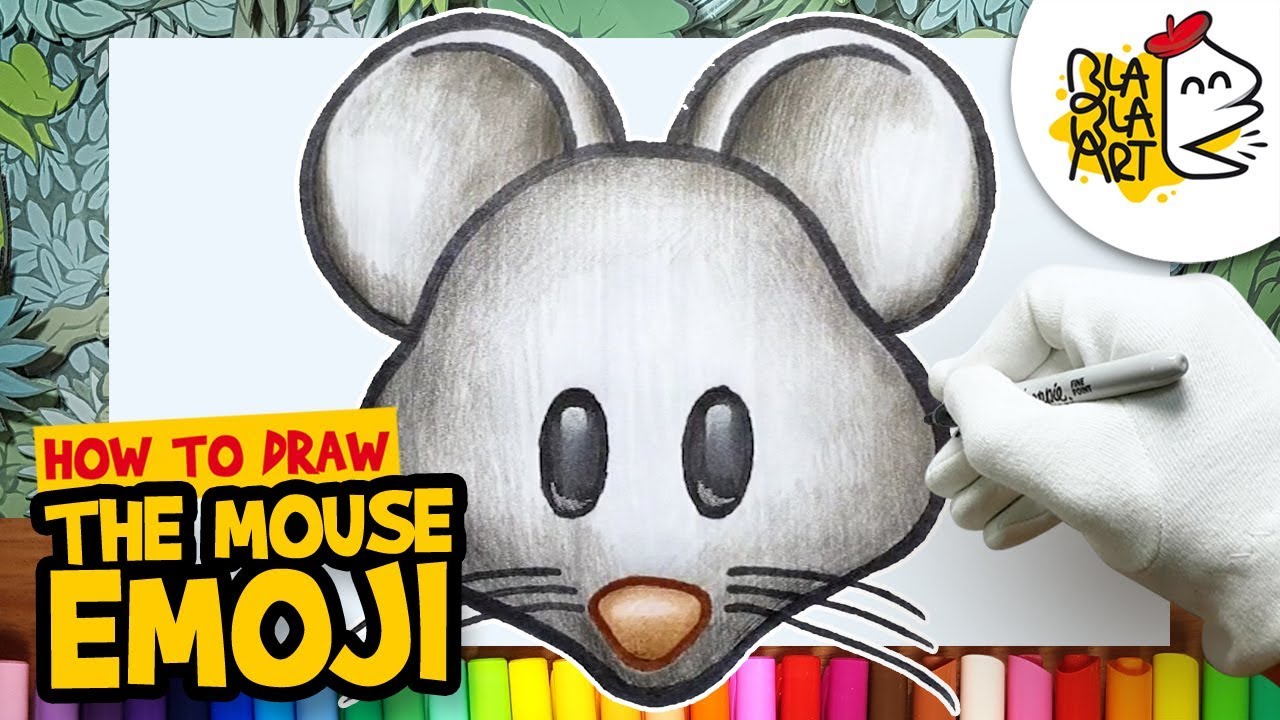 HOW TO DRAW THE MOUSE EMOJI | Cute Emoji Drawing Step by Step Easy For ...