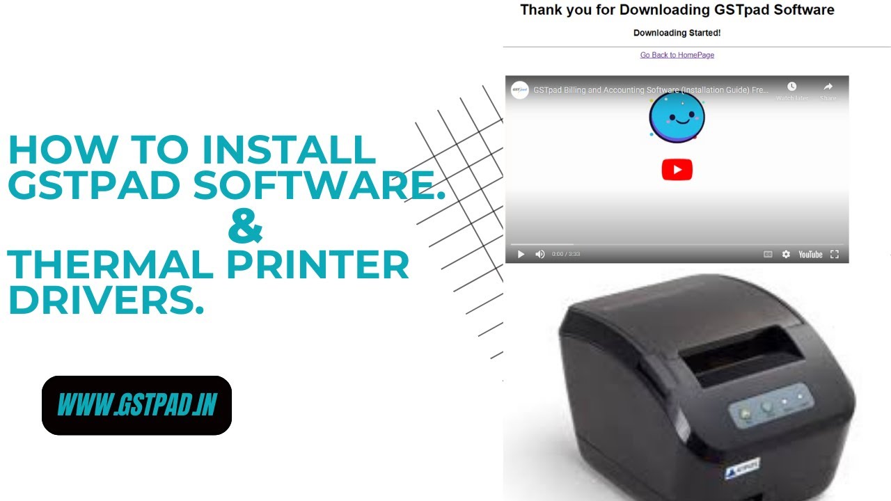 How To Install GSTpad Software & Thermal Printer Drivers. - YouTube