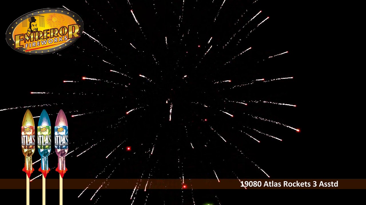 Emperor Fireworks - 19080 Atlas Rockets 3 Assorted - YouTube