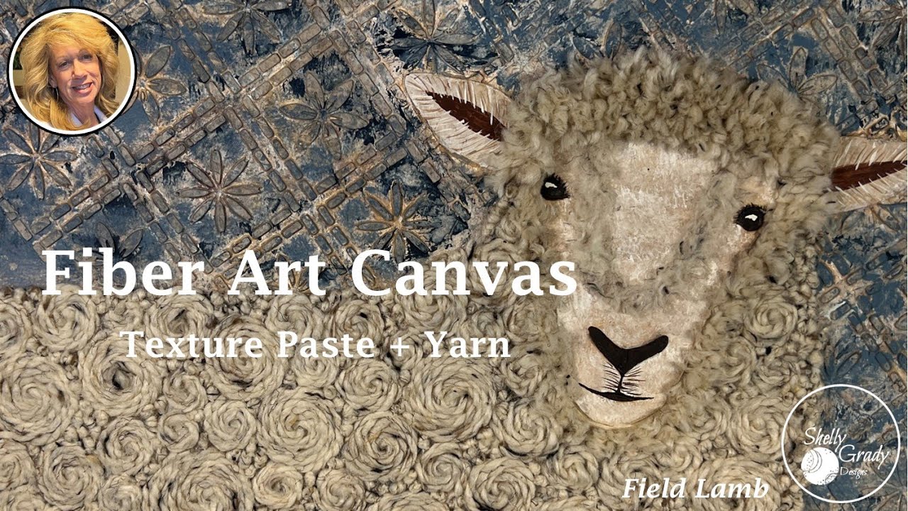 FIBER ART CANVAS - Texture Paste + Yarn - YouTube
