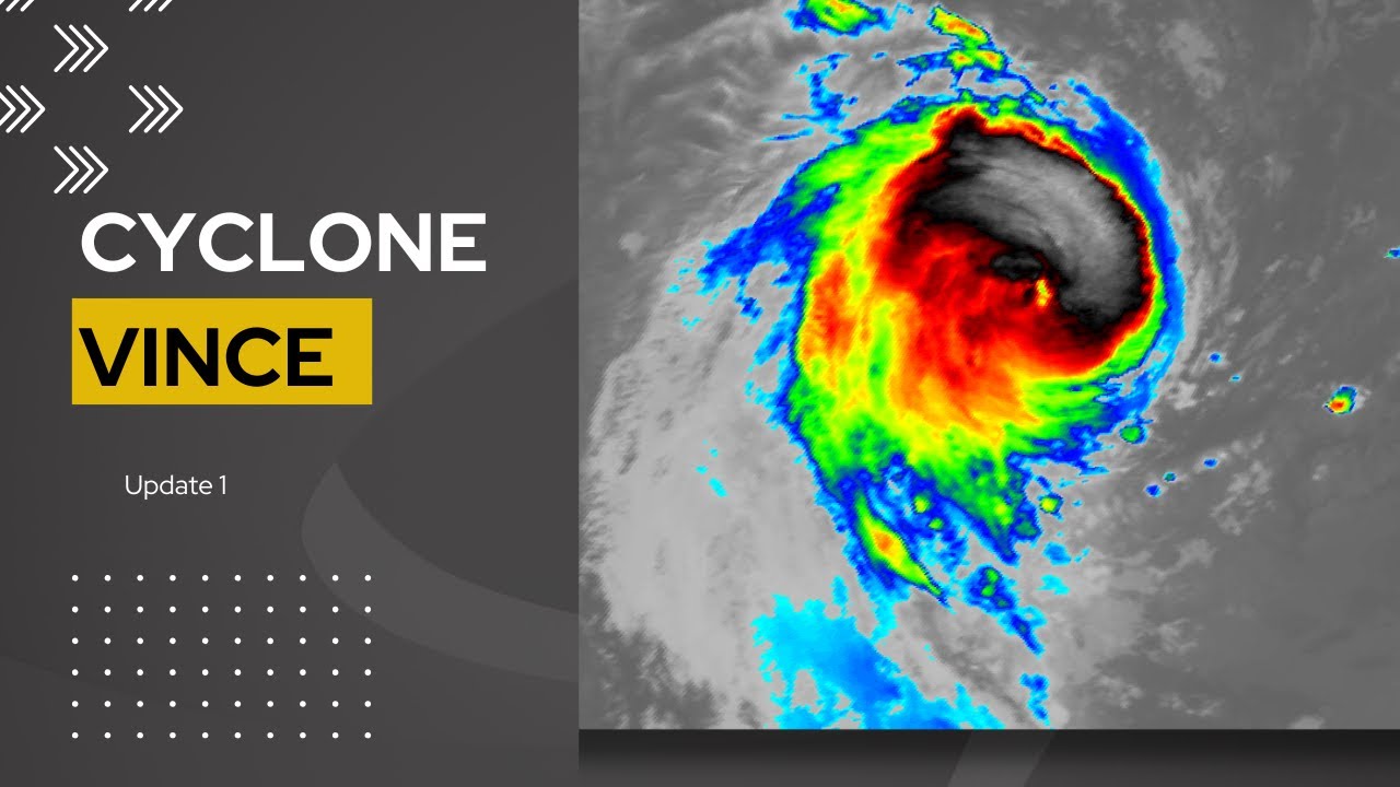 Cyclone Vince almost at peak Update 1 - YouTube