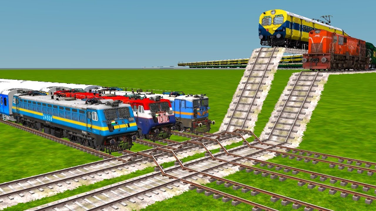 TOP 5 WORLD'S CRAZIEST Train Crossing 3D Game Railway Station On Bumpy ...