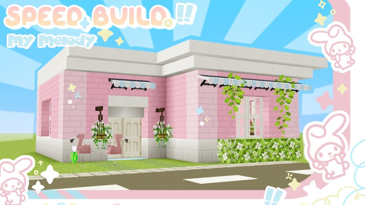 My Melody's mini Apartment 」| マイメロディ | mcpe speedbuild | #2 Sanrio ...