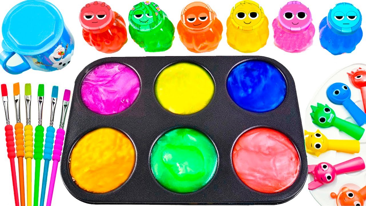 Satisfying Video l DIY How To Make Rainbow SPRUNKI JELLY FINGER SLIME ...