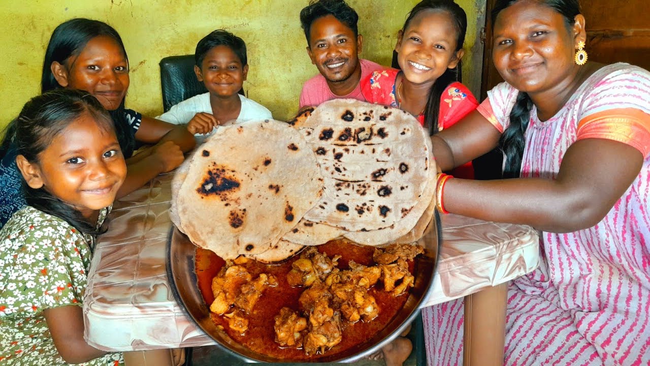 Roti Chicken Spicy Eating|Special Denner |Family Eating Show - YouTube