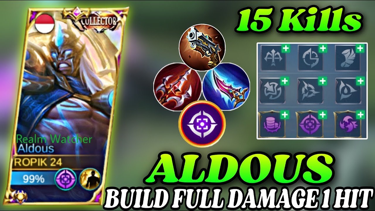 BUILD ALDOUS FULL DAMAGE TERSAKIT 1 HIT 2023 | build aldous tersakit ...