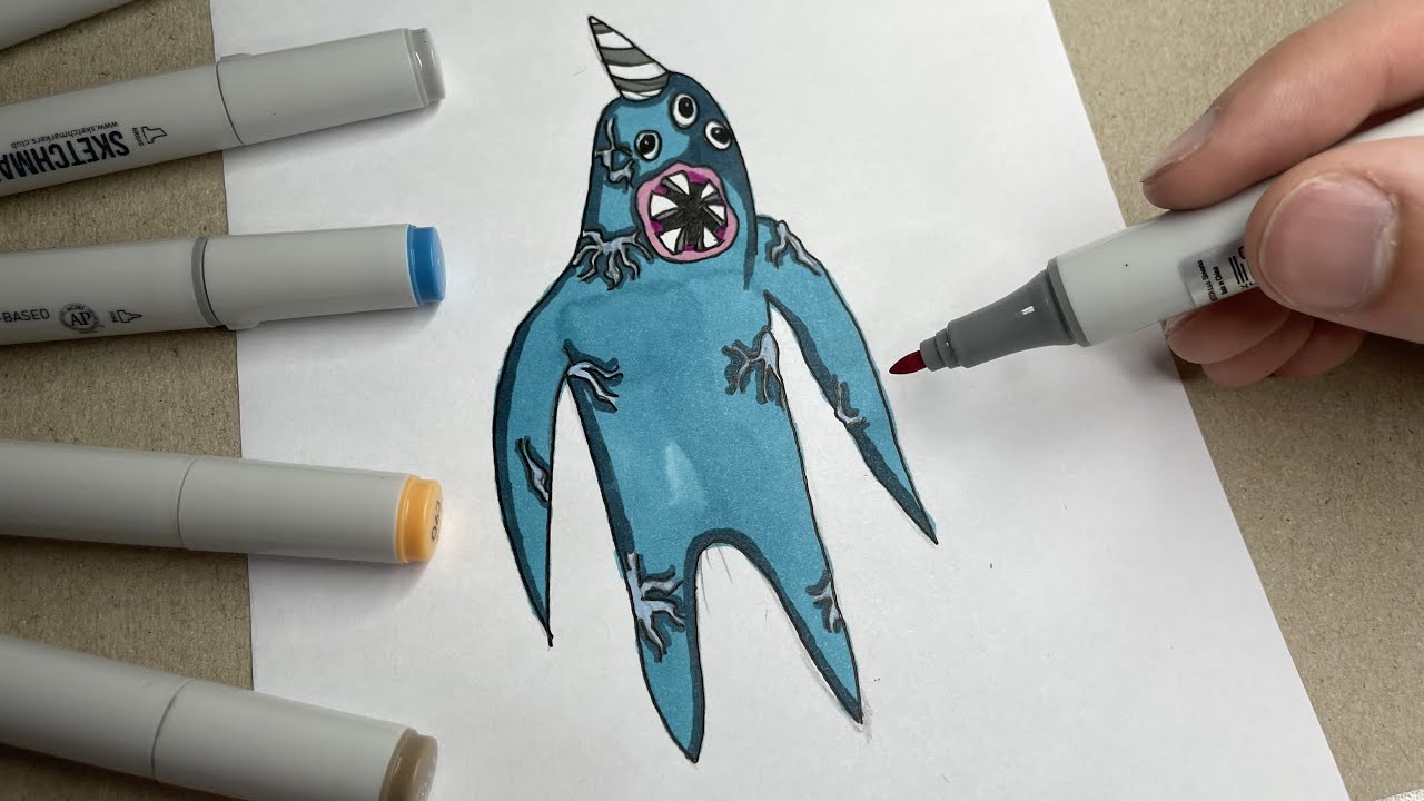 How to draw Nabnab Jumpscare from Garten of Banban 2 Very Easy - YouTube