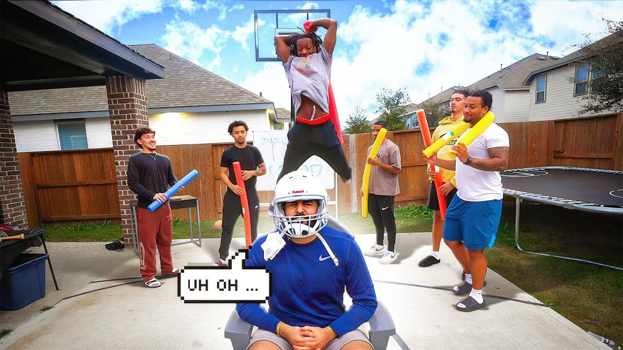 EXTREME Noodle Hitting Game At YDN House!! - YouTube