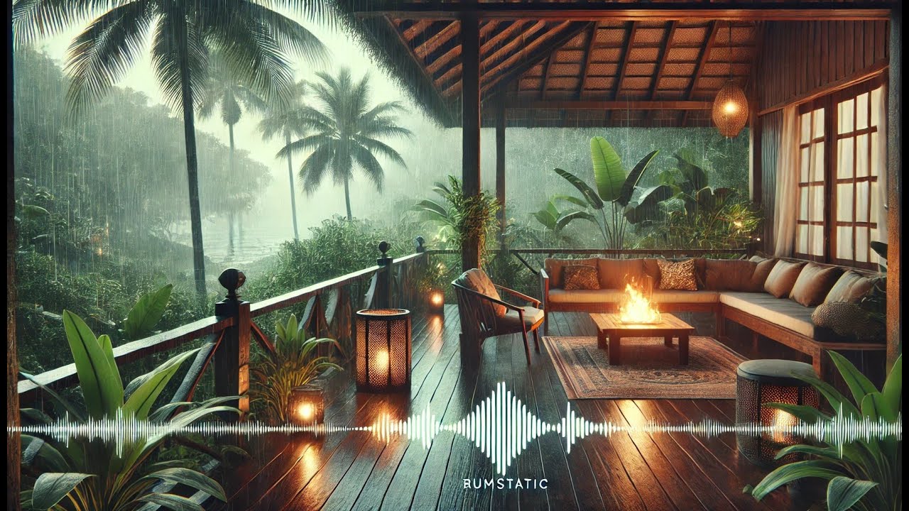 Humstatic 🌿⛈️ Tropical Rainstorm on a Jungle Veranda | Relaxing Rain ...