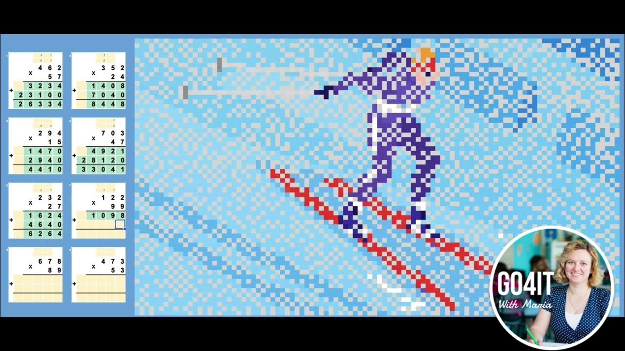 Google Sheets™ Pixel Art | Multiplication 3 by 2-digit | Winter - YouTube