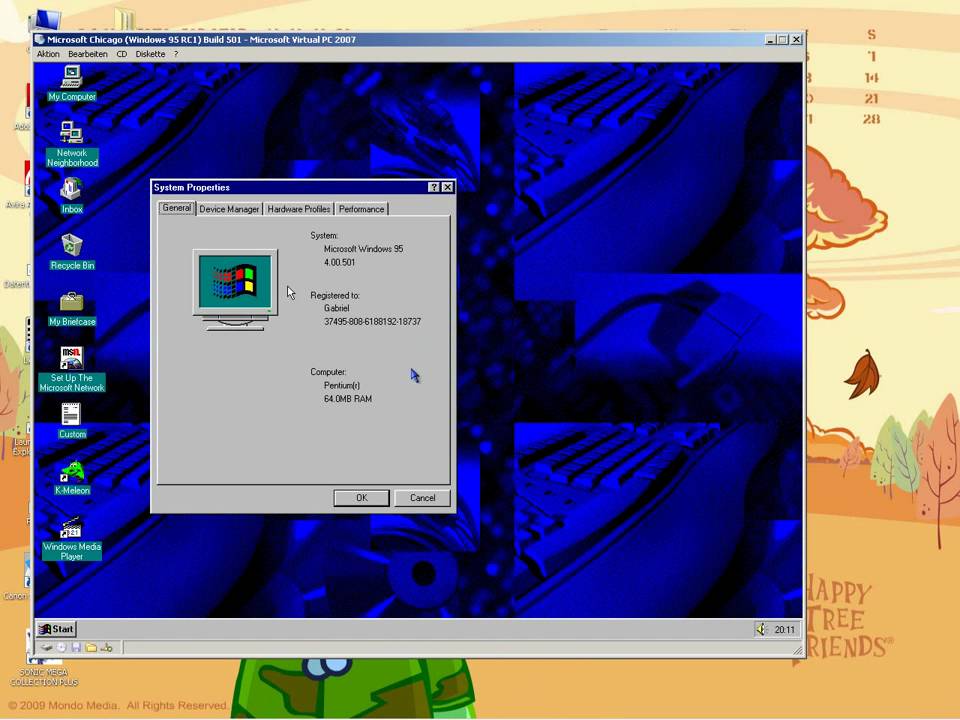 Microsoft Chicago (Windows 95 June Test Release) Build 501 IN Virtual ...