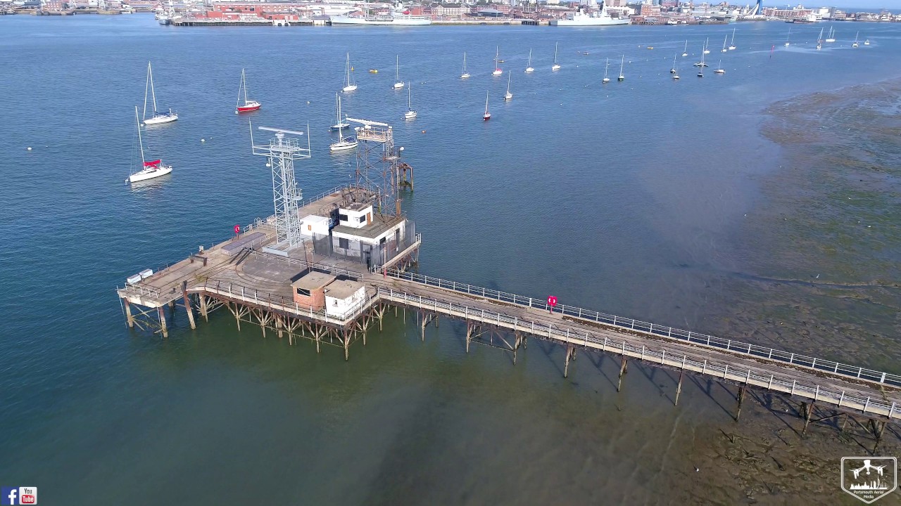 Old Powder Pier, Shell Pier, Camber Basin, Portsmouth Harbour By Drone ...