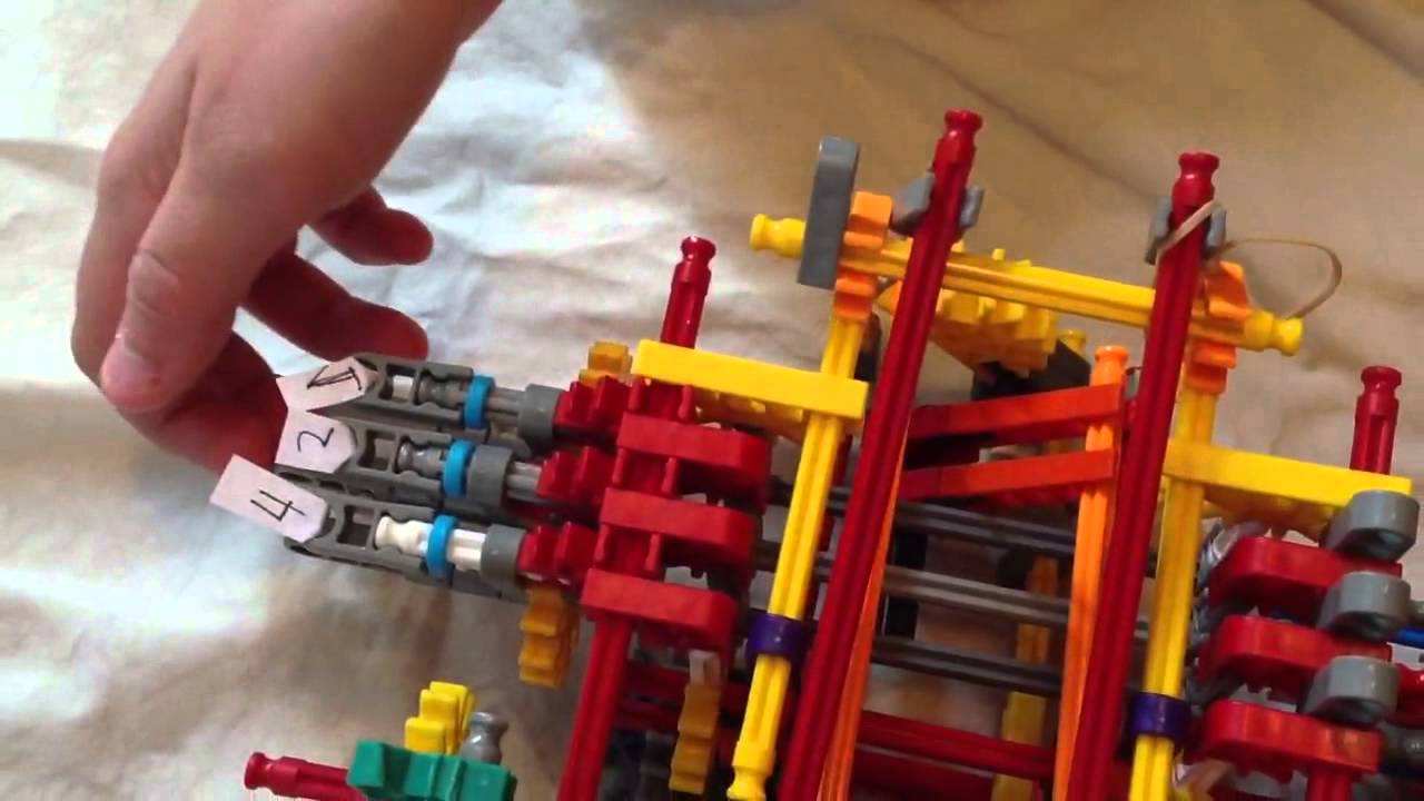 K'nex 3 bit binary computer - YouTube