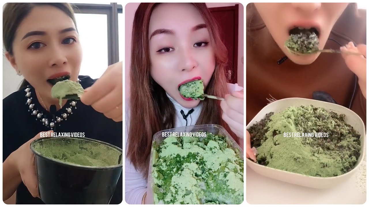 [ASMR] DELICIOUS 🤤 MATCHA PASTE EATING 🍵 & HEAVY MATCHA POWDERED ICE ...
