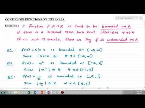 Continuous functions on intervals : Boundedness theorem & Maximum - Minimum theorem - YouTube