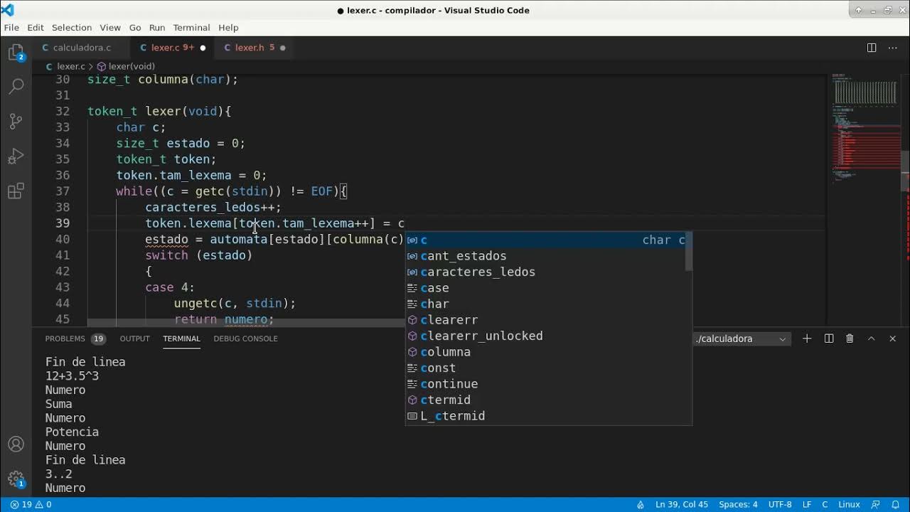Mejorando el analizador léxico - YouTube