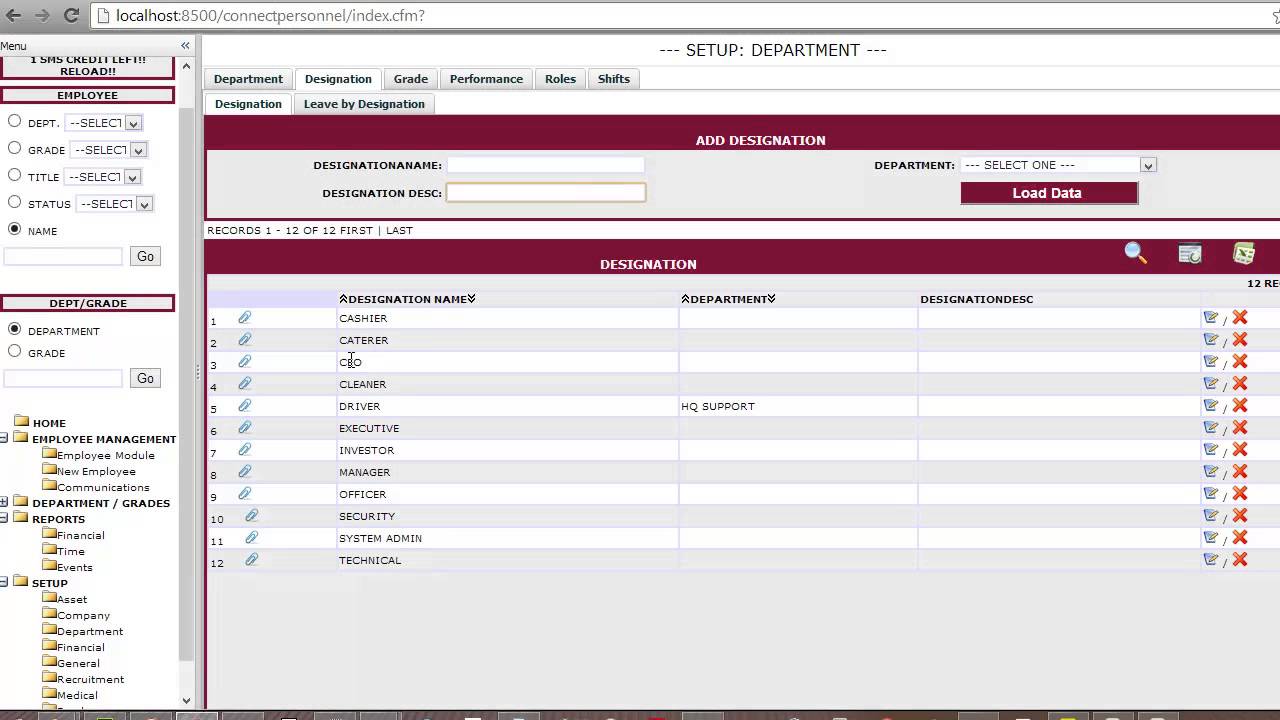 .CONNECT PERSONNEL 003 DEPARTMENT SETUP - YouTube