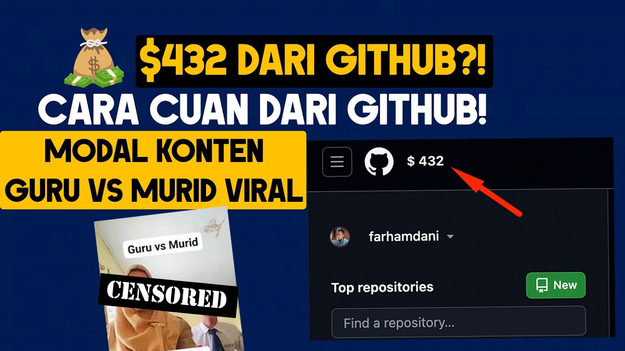 DIBAYAR DOLLAR, CARA MENGHASILKAN UANG DI GITHUB?! Begini Trik yang Saya Pakai! - YouTube