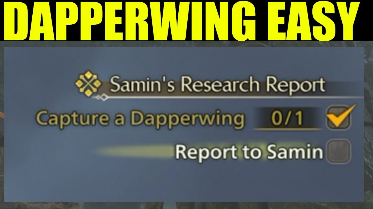 How to capture a dapperwing | Monster Hunter Wilds Sam Research report ...